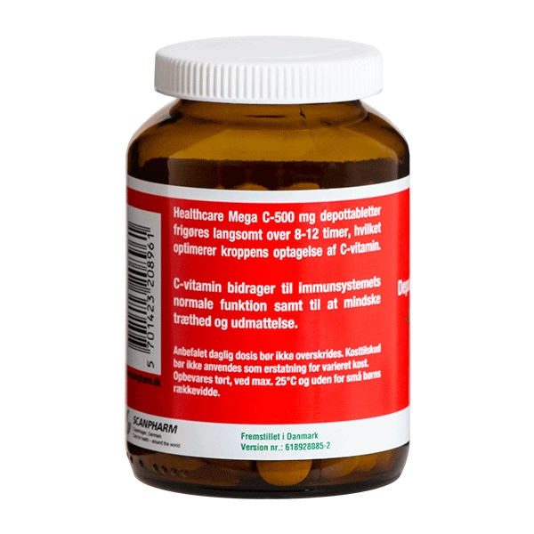 Mega C-vitamin 500 mg Healthcare 150 depottabletter