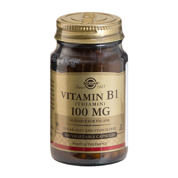 Vitamin B1 100 mg Solgar 100 kapsler